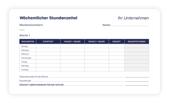 10+ kostenlose Stundenzettel‑Vorlagen – Excel, PDF & Google Sheets